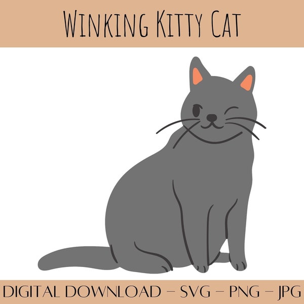 Winking Cat - Etsy