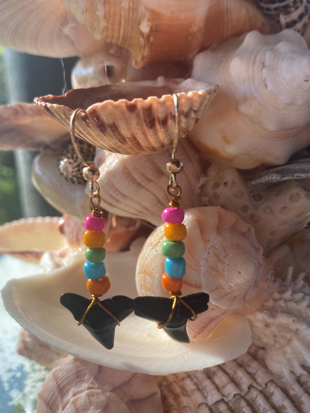 Shark Tooth Earrings, Beach Gift, Shark Tooth Gift, Ocean Inspired ...