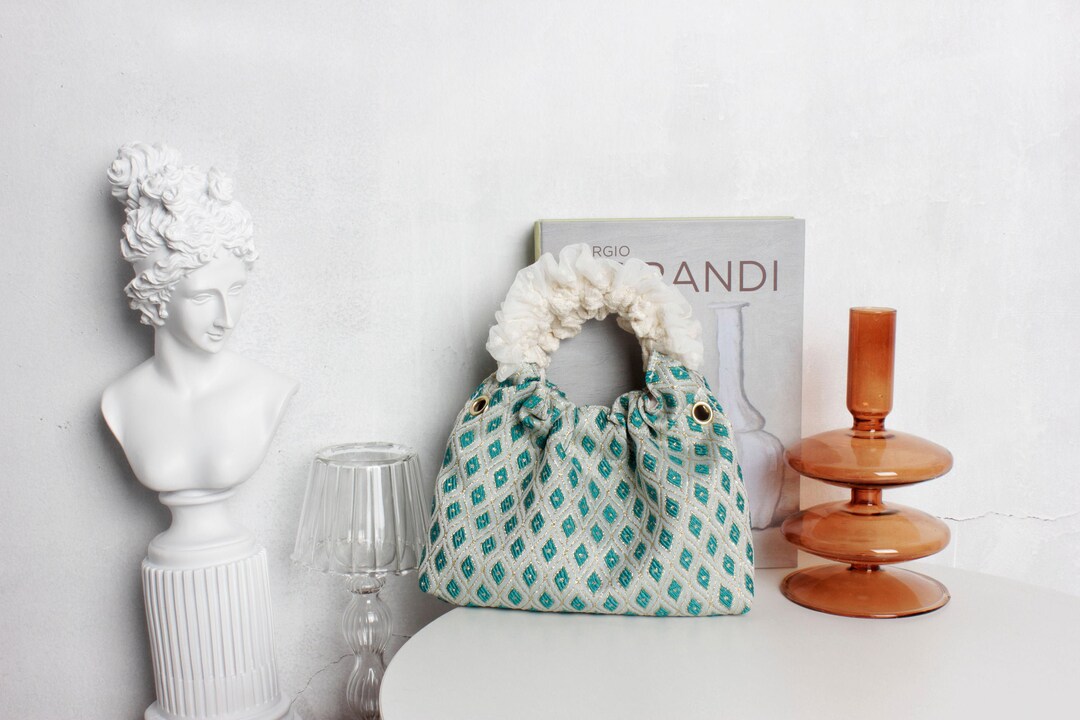 Vintage Green Lace Handle Purse - Etsy UK