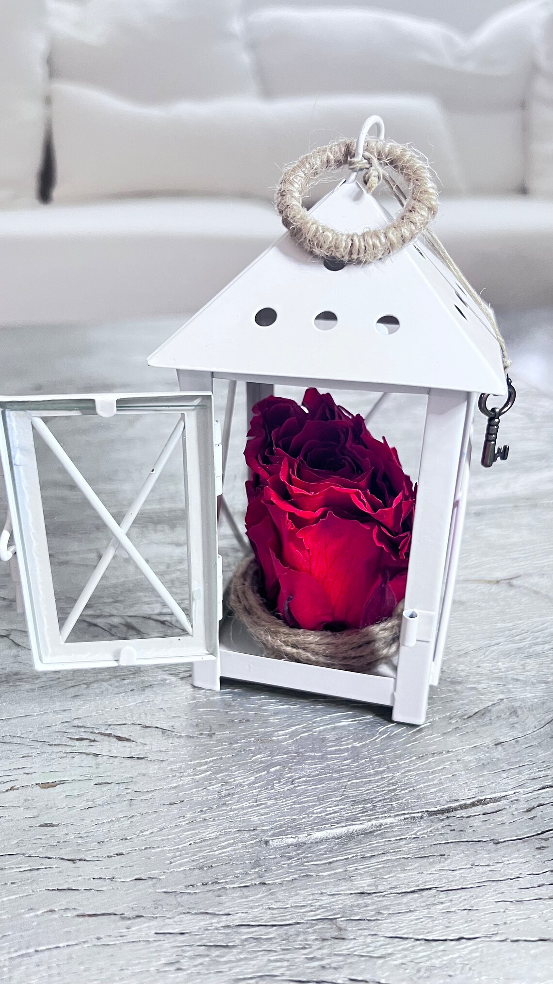 Mini Metal Lantern With Preserved Rose, Tiered Tray Decor - Etsy