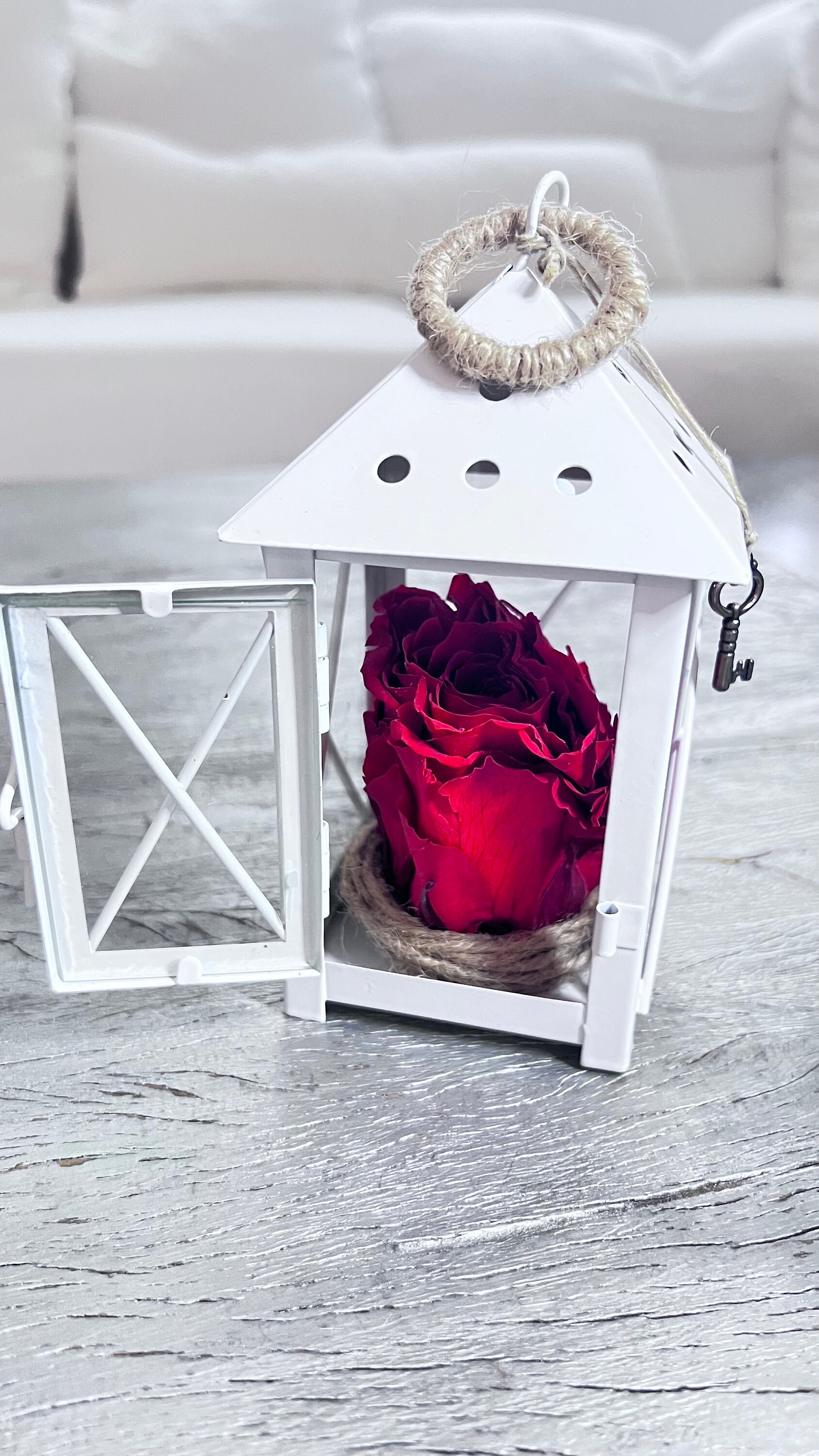 Mini Metal Lantern With Preserved Rose, Tiered Tray Decor - Etsy