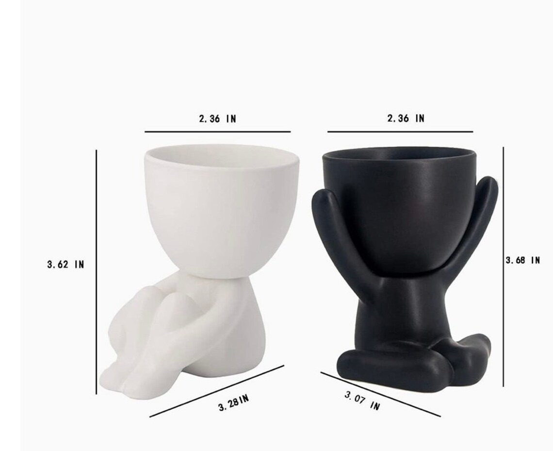 3D Face Planter Pot, Human Figure Ceramic Succulent Vase - Etsy