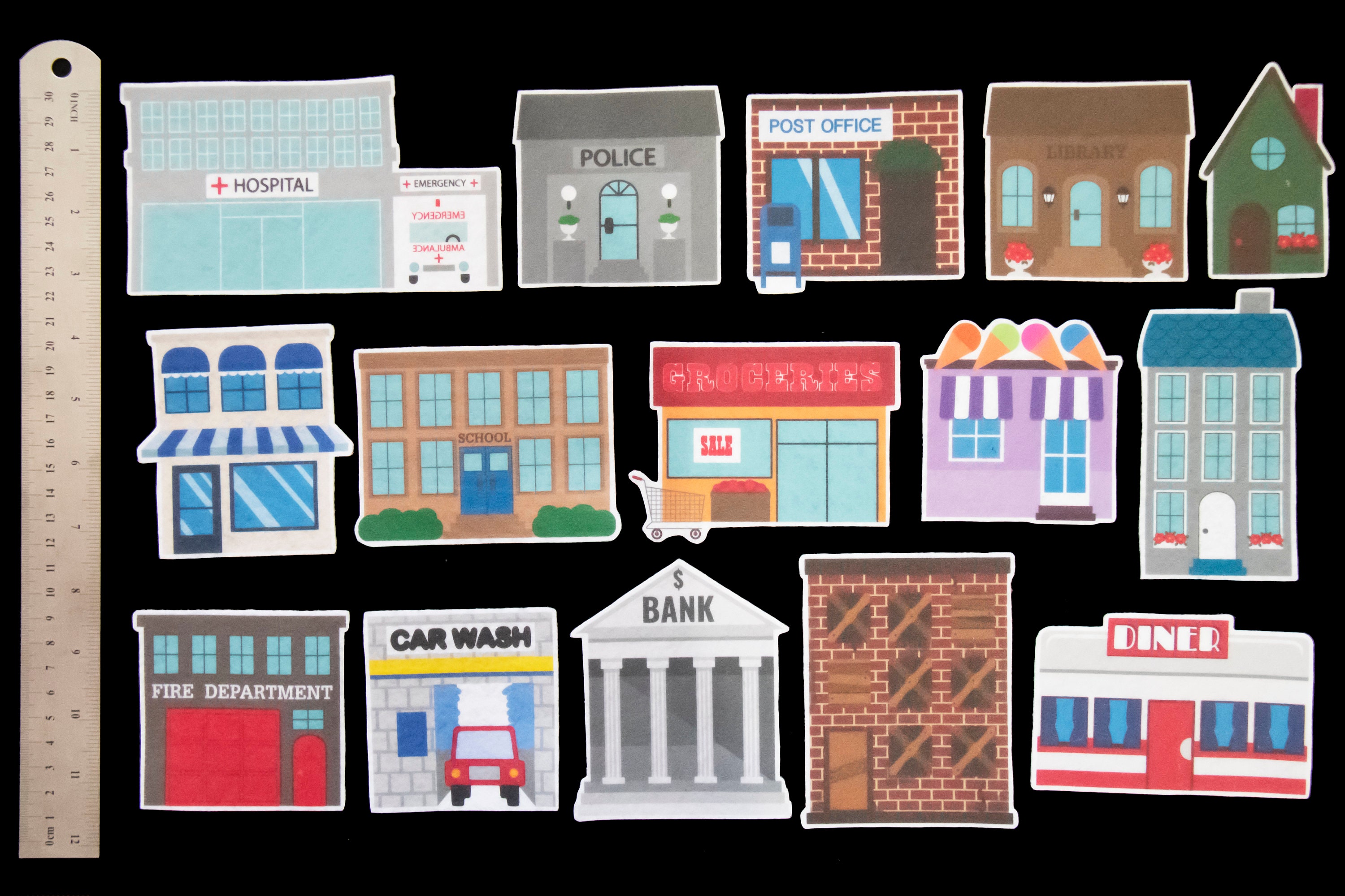 Town Building Felt Set - Etsy