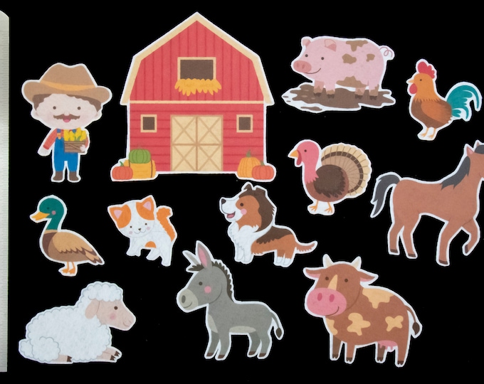 Old Mcdonald's Farm Felt Set - Etsy