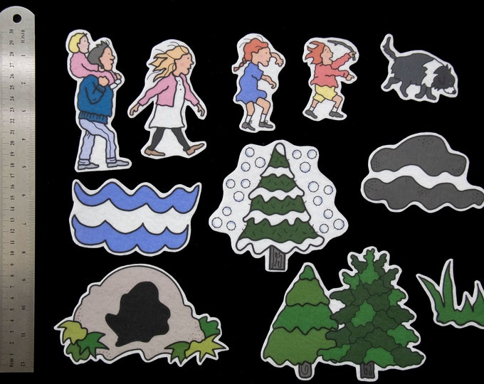 Going on a Bear Hunt Felt Board Story / Flannel Board Set/ Storytelling ...