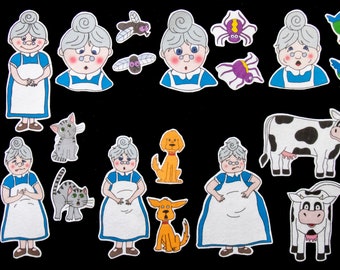 Old Lady Who Swallowed a Fly Finger Puppets - Etsy