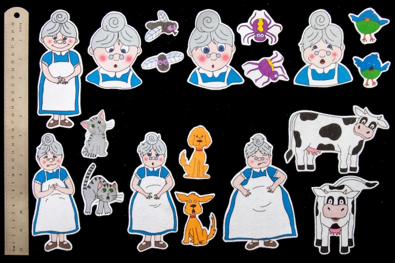 There Was an Old Lady Who Swallowed a Fly Felt Story Set - Etsy