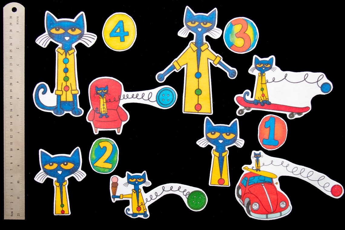Pete the Cat and His Four Groovy Buttons Felt Story Set - Etsy Canada