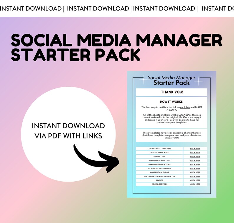 Social Media Manager Starter Pack - Etsy