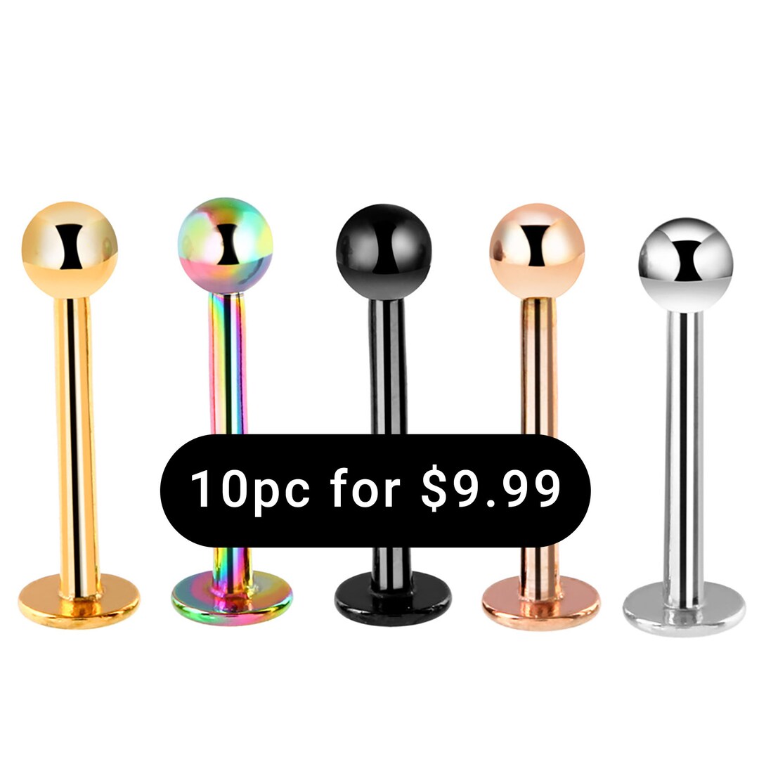 10pc 14G Labret Studs mix and Match Assorted Colors - Etsy