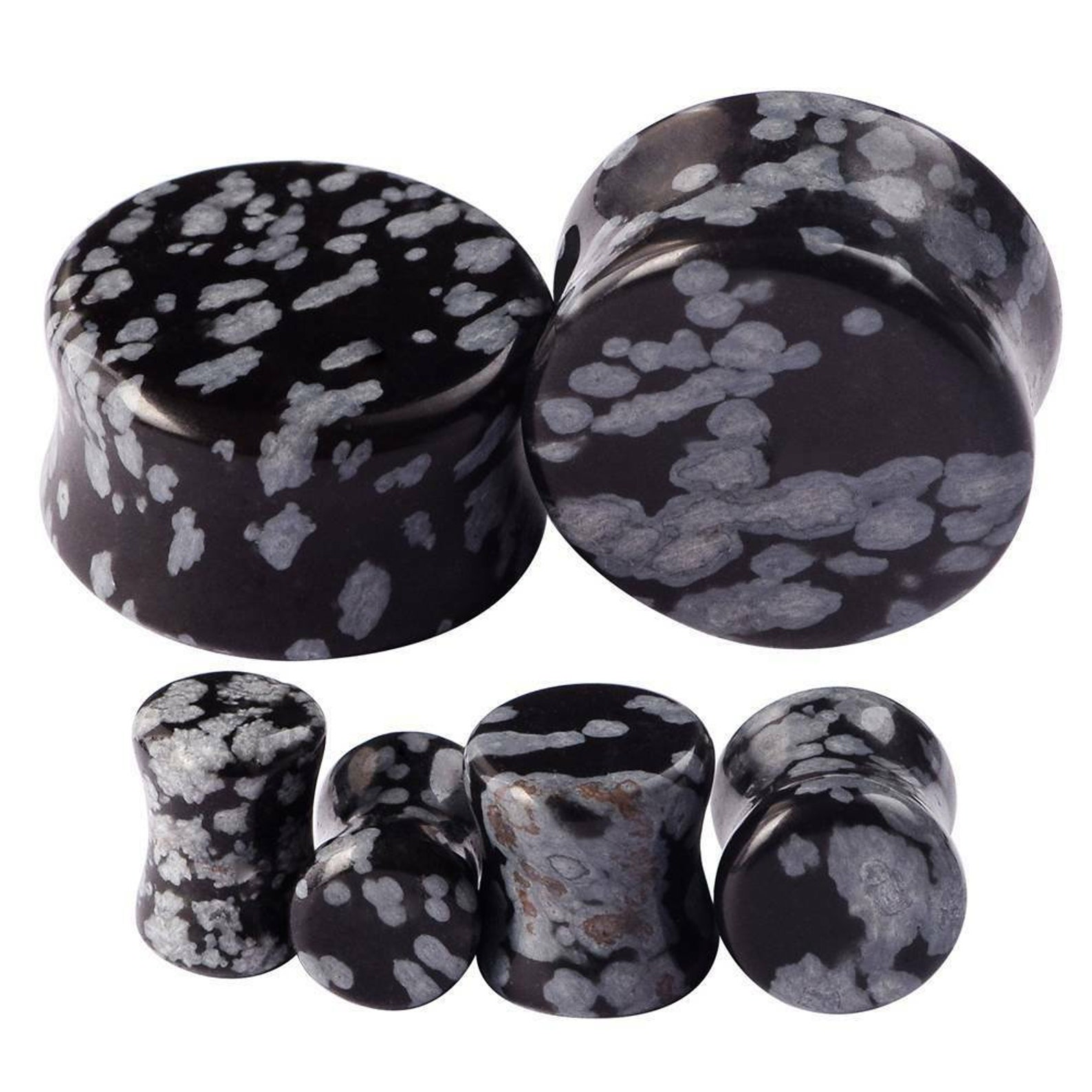 8G 2 PAIRS EAR PLUGS Organic Natural Stone 8G Ear Gauges | Etsy