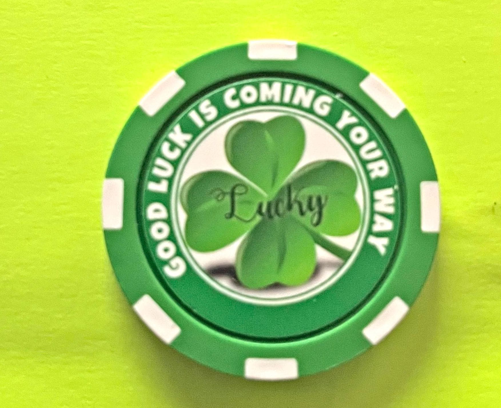 Lucky Poker Chip Manifest Good Luck Four Leaf Clover - Etsy