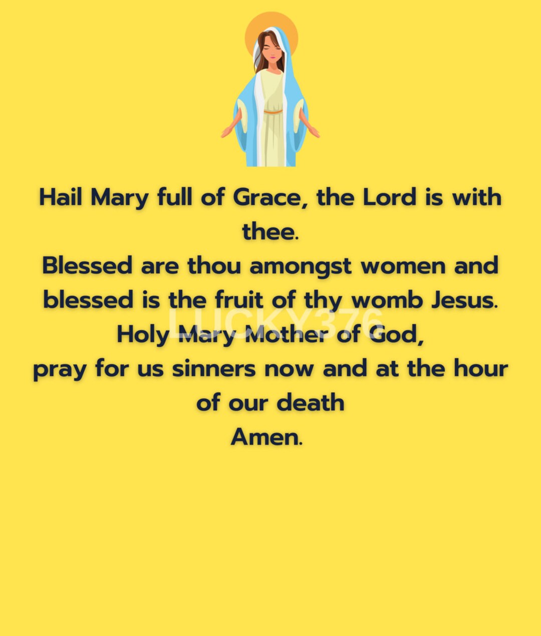 The Hail Mary Prayer 8x10 Etsy