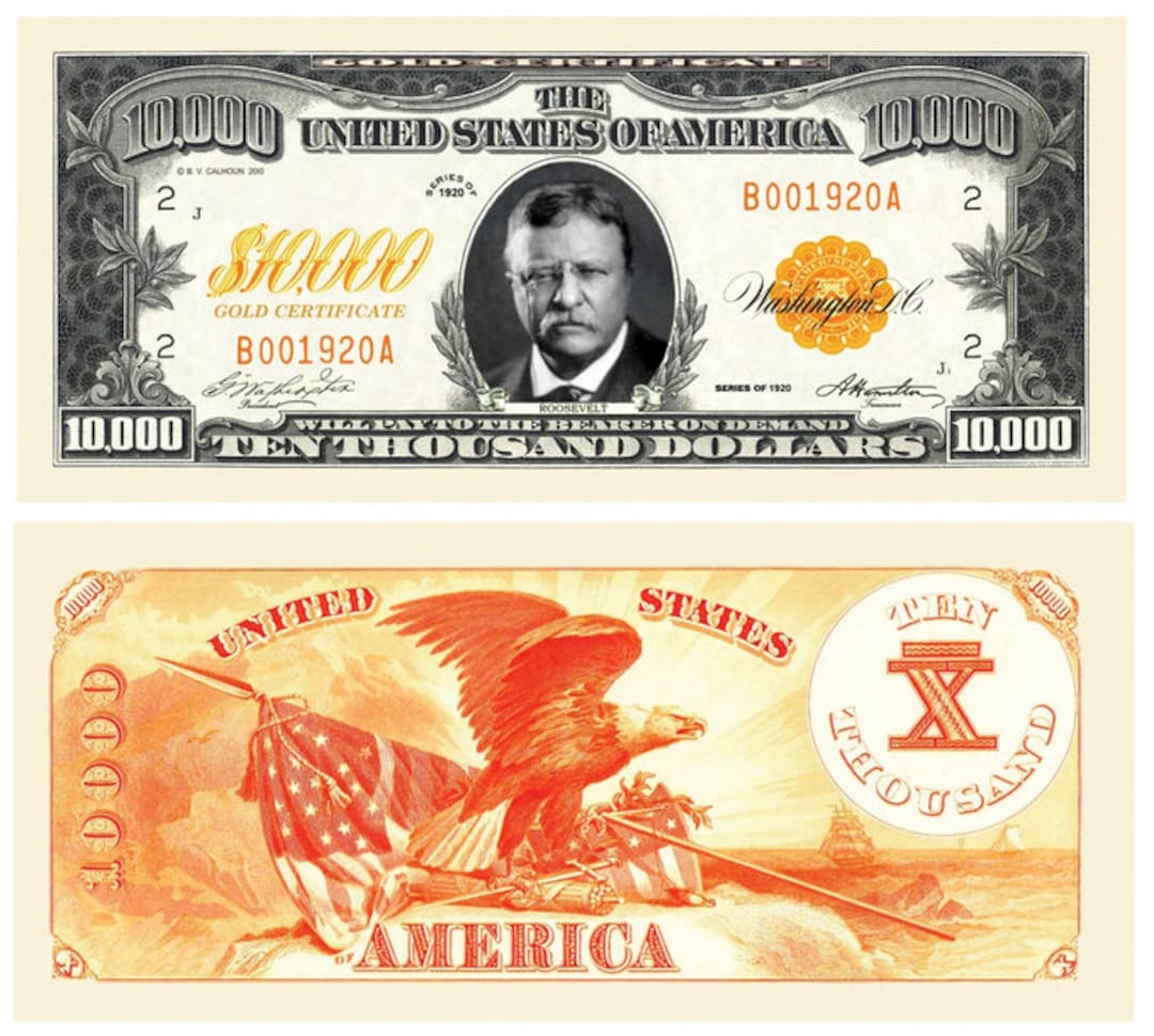 Ten Thousand Dollar Bill Novelty Note .fantasy Currency Not Real for ...