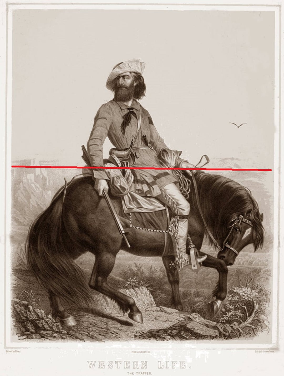 Print of a Trapper on His Horse. - Etsy