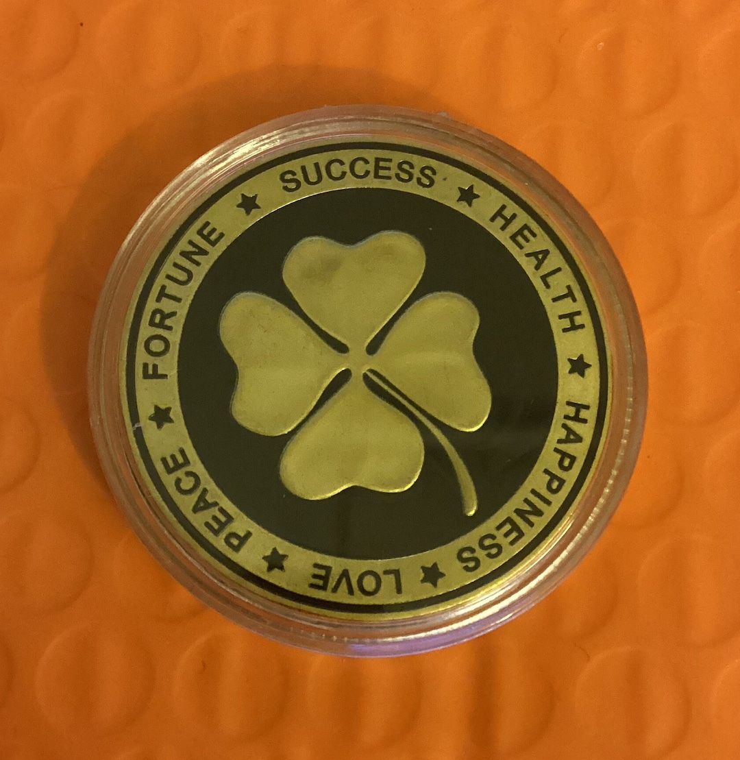 Lucky Four Leaf Clover Coin - Etsy