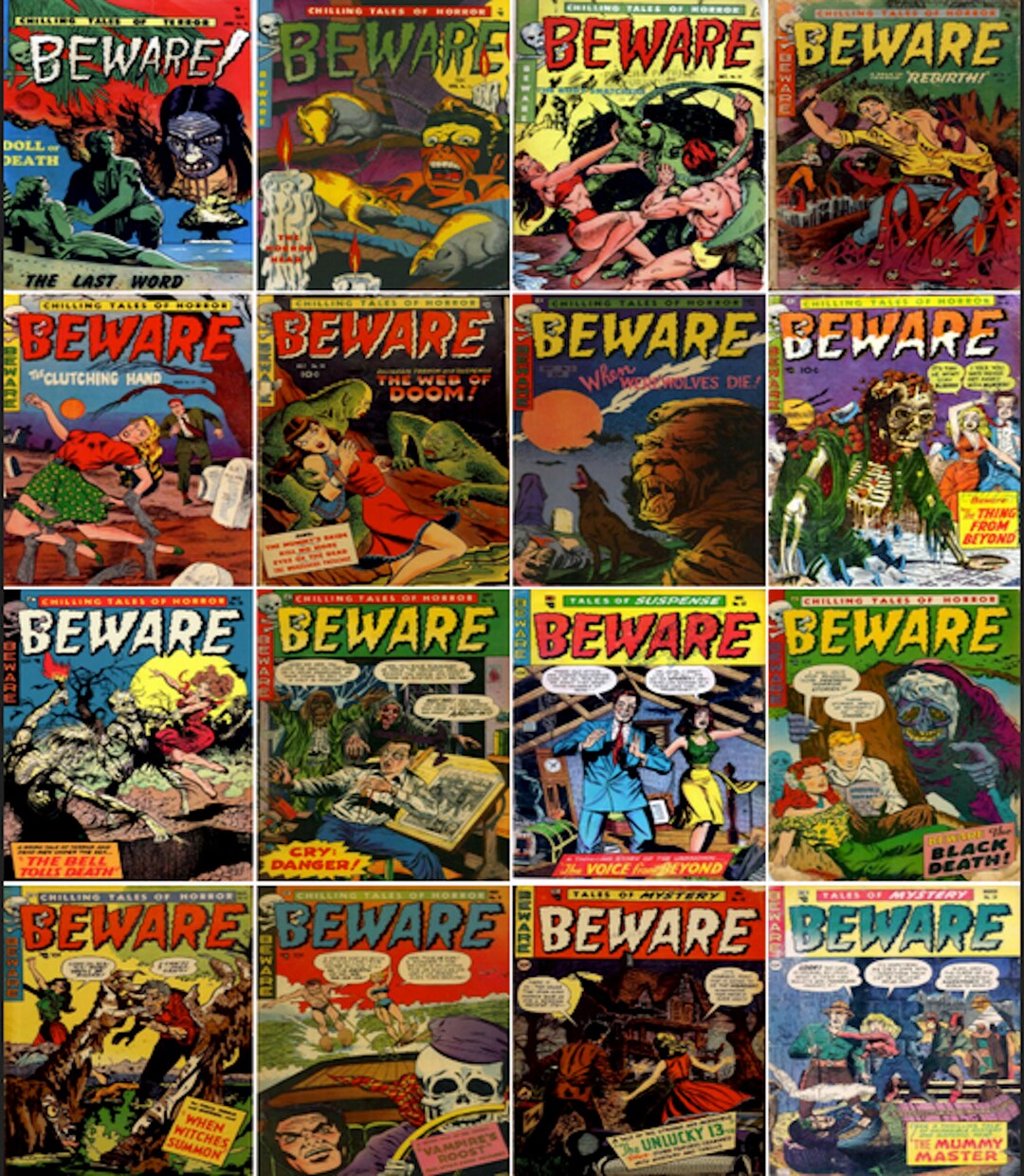 Beware Comics 1952-1955 – 16 Horror Tales (PDF Download) - Etsy