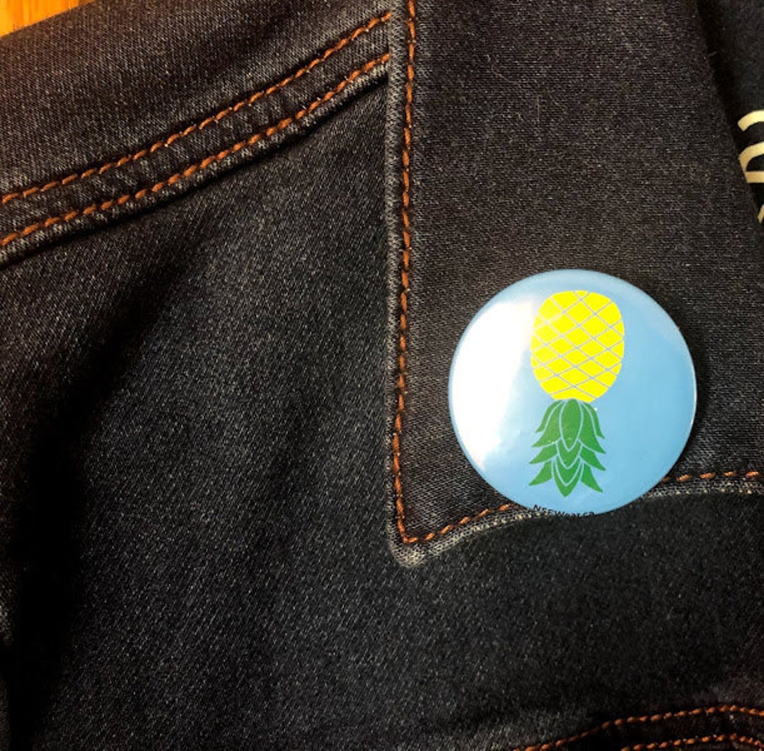 Upside Down Pineapple 1.5 Inch Pin Back or Magnet Button - Etsy