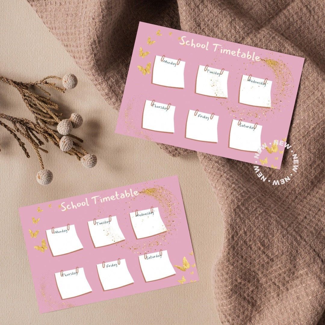 TIMETABLE School Enrollment to Print School Timetable Timetable DIN A4 ...