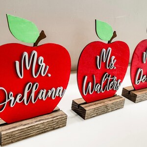 Personalized Wooden Teacher Apples, Classroom Decor, Teacher ...