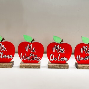 Personalized Wooden Teacher Apples, Classroom Decor, Teacher ...