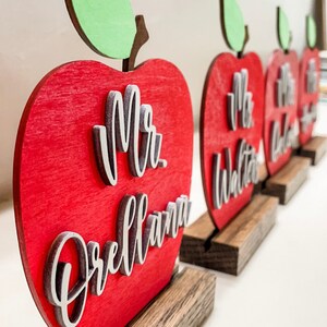 Personalized Wooden Teacher Apples, Classroom Decor, Teacher ...