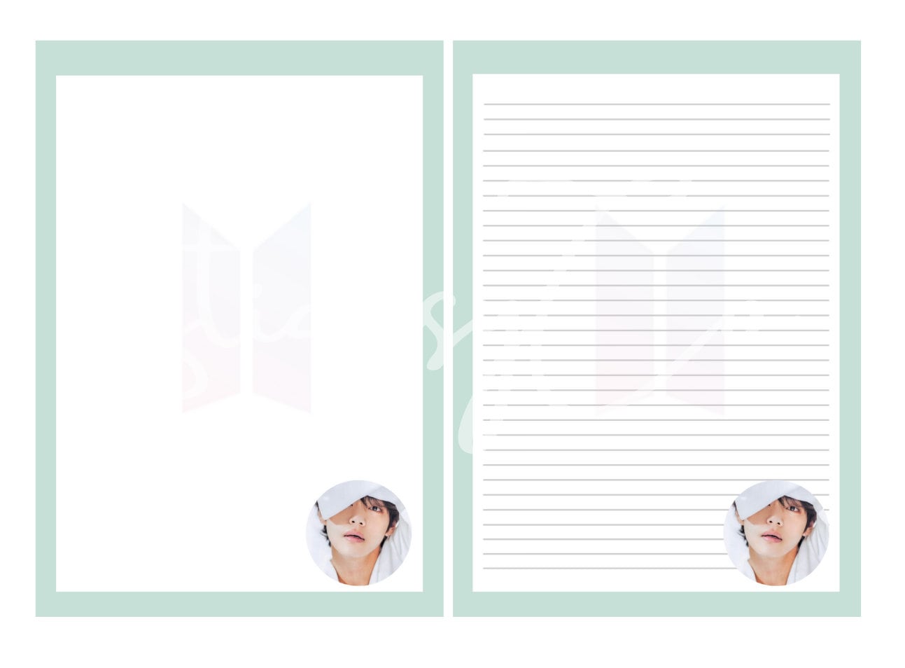 BTS Printable Stationery Set, Printable Downloadable Pages. - Etsy