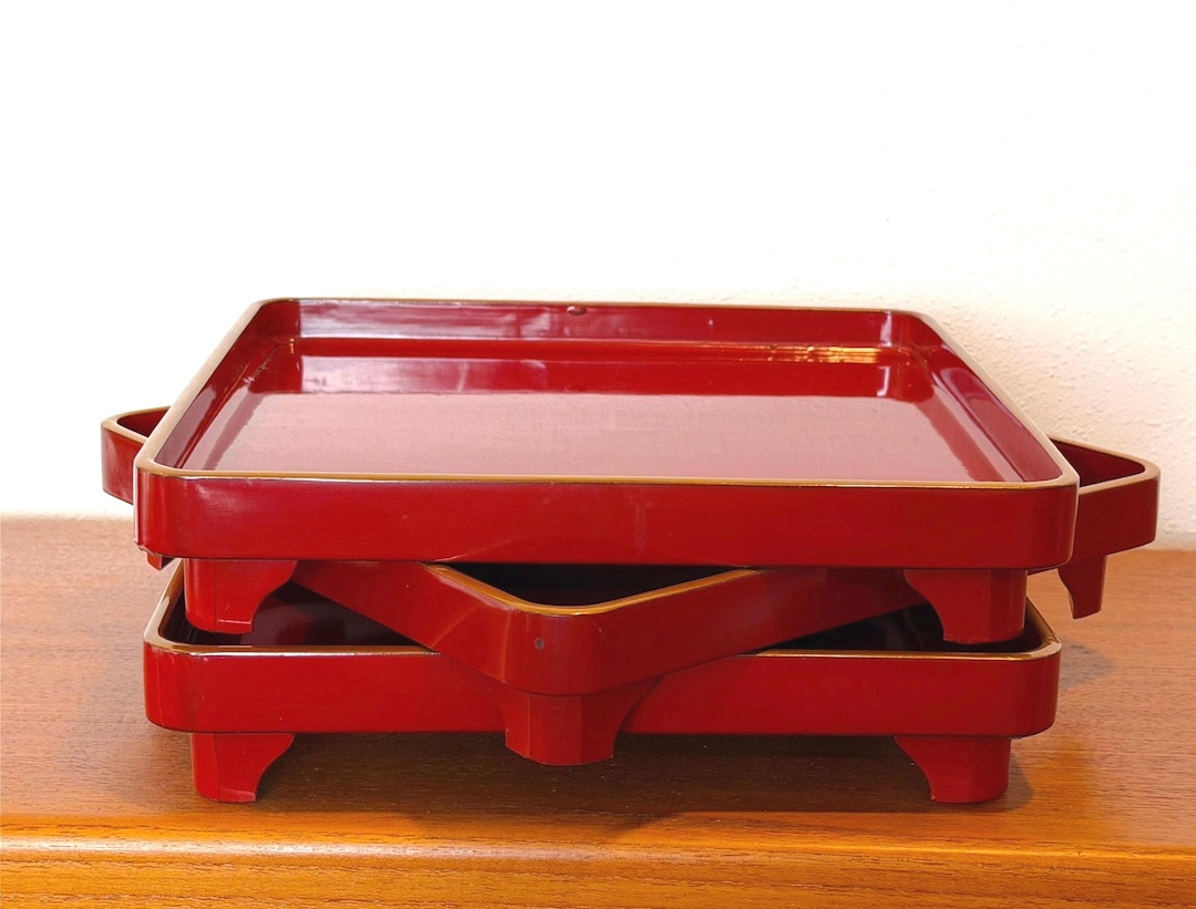 Japanese Antique Wajima Lacquer Ware Urushi Stand Tray Sold ...