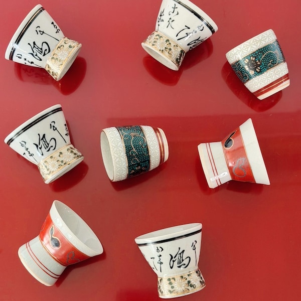 Kutani Ware Sake Cups - Etsy