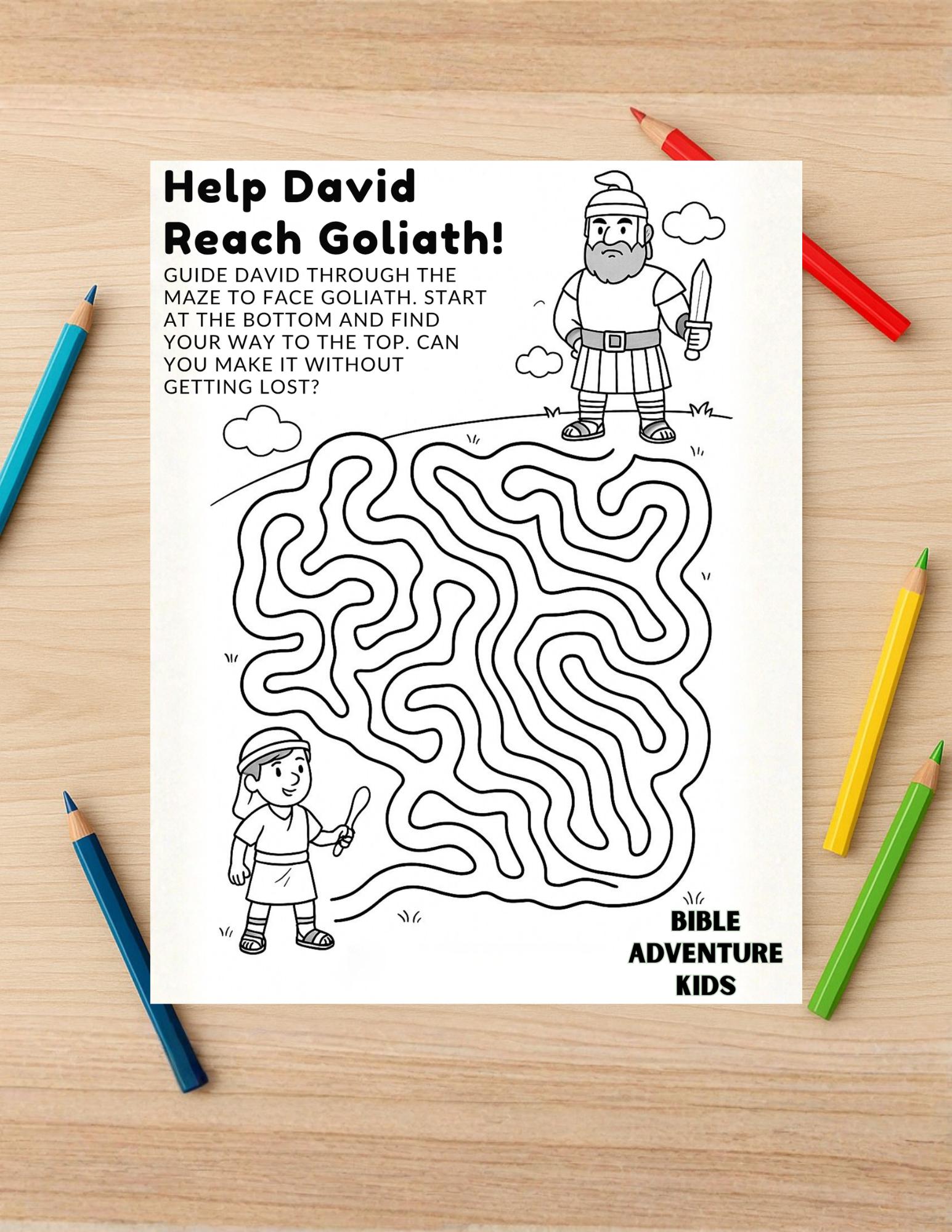 David and Goliath Bible Activity Pack | Kids Printable Bible Lesson ...