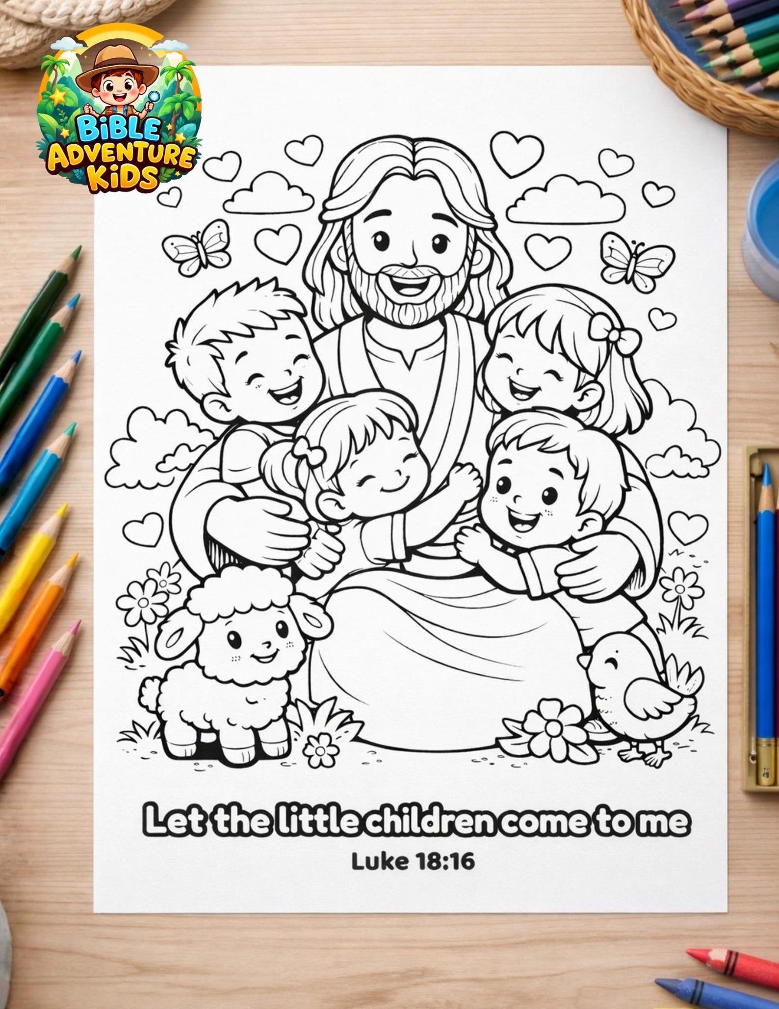 Jesus Loves the Little Children Coloring Page | Bible Coloring Page for ...