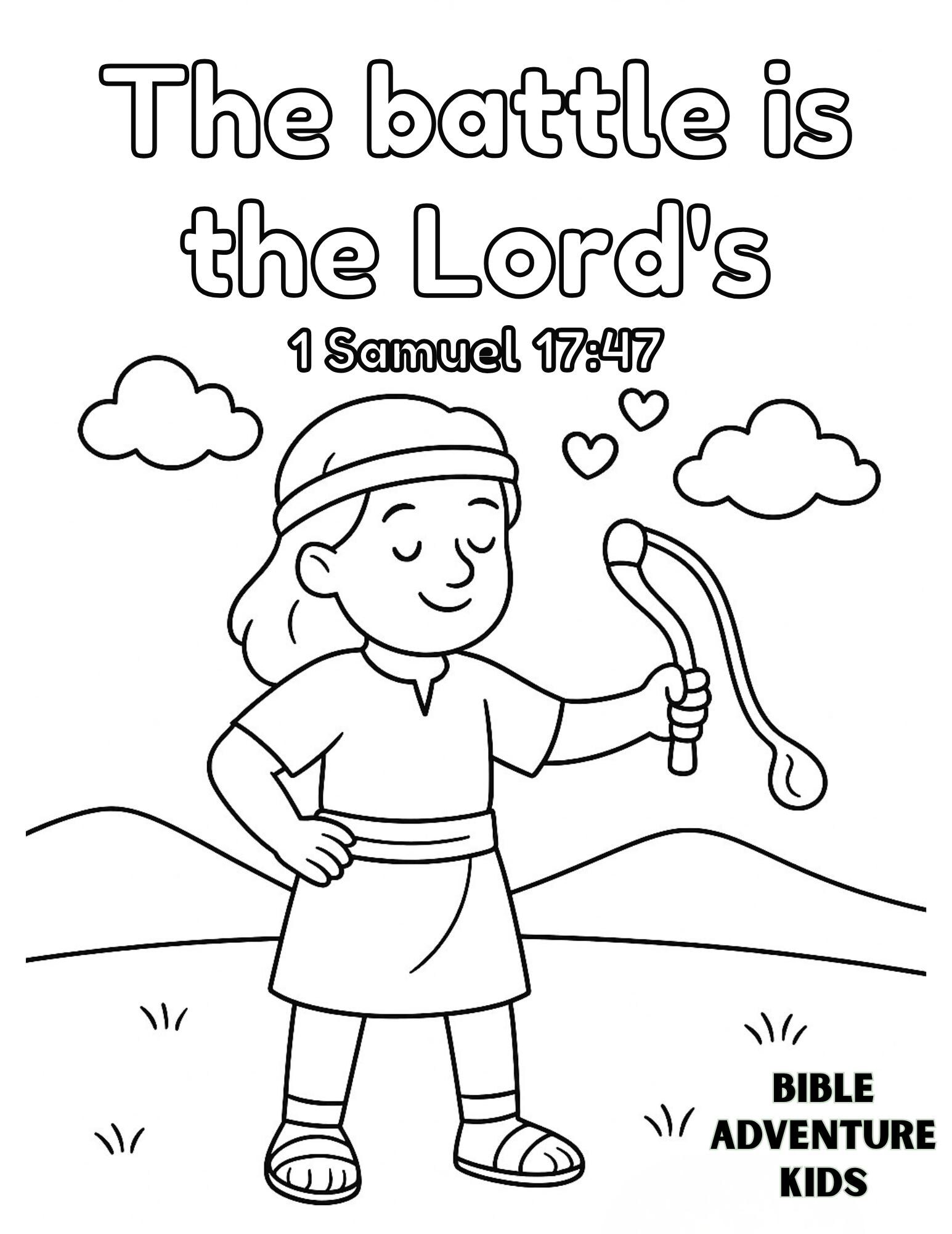 David and Goliath Coloring Page WITH Short Story | Bible Story ...