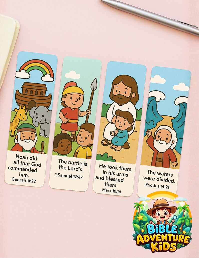 Printable Bible Story Bookmarks for Kids |4 Cute Christian Bookmarks ...