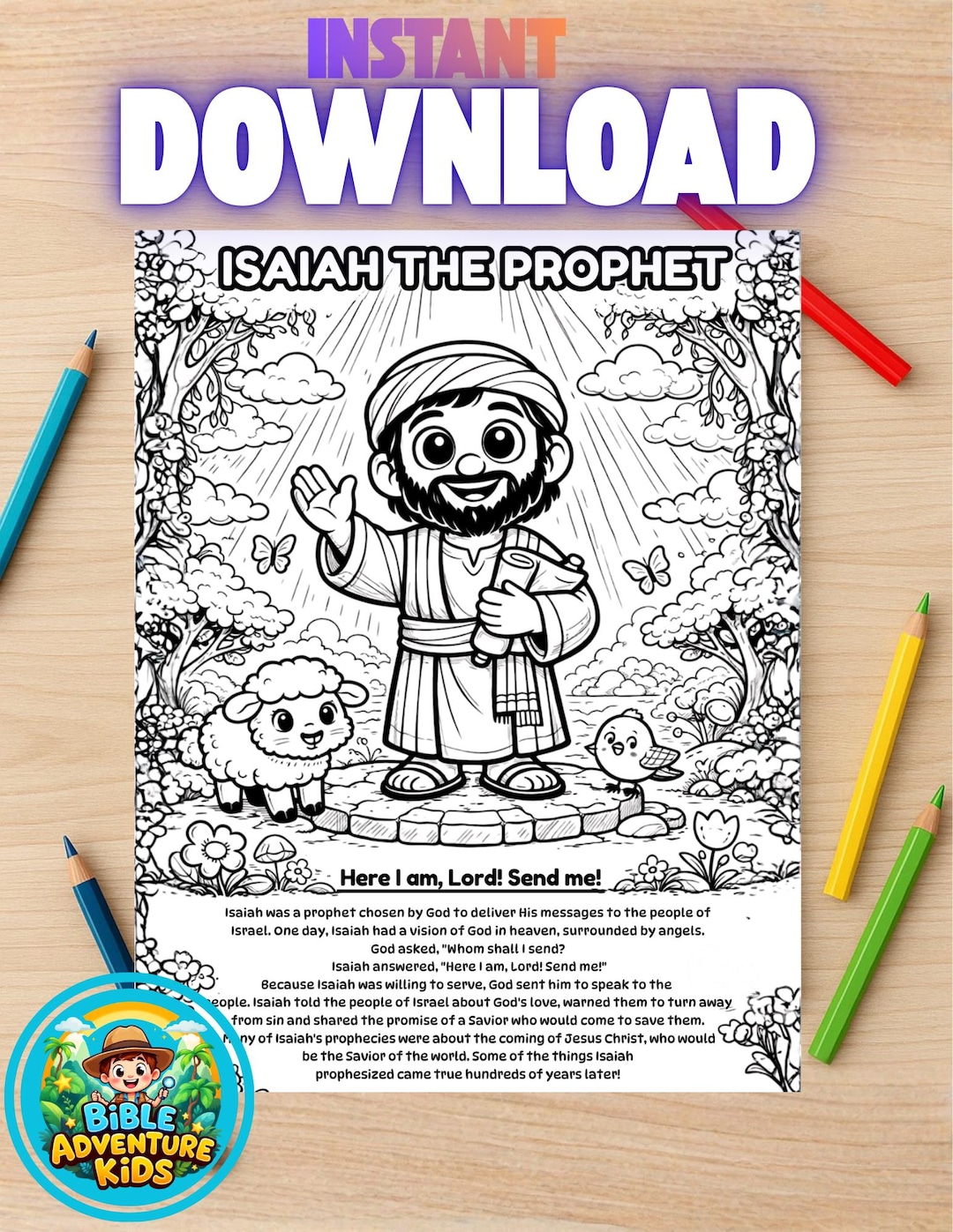 Isaiah the Prophet Bible Coloring Page for Kids | Christian Coloring ...