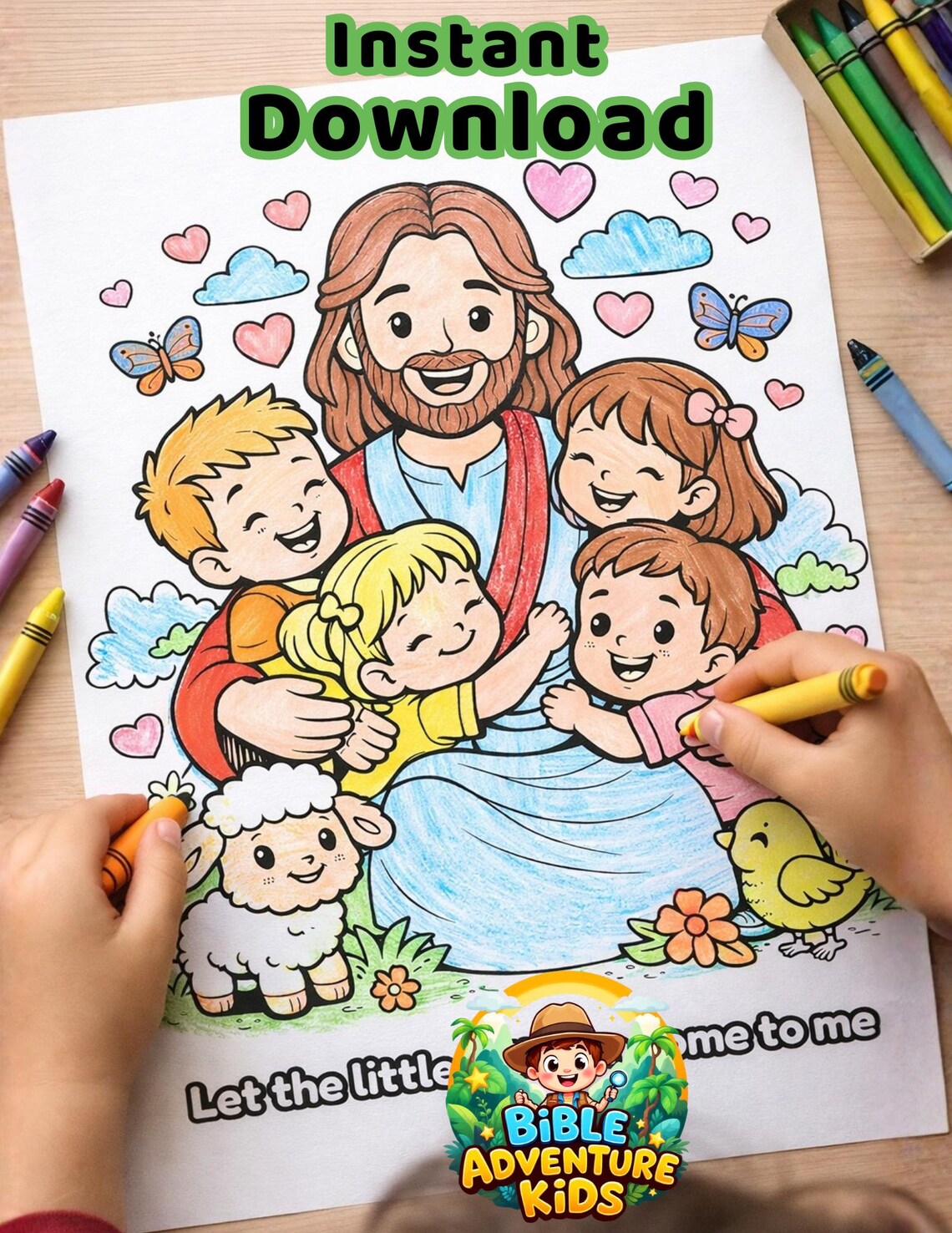 Jesus Loves the Little Children Coloring Page | Bible Coloring Page for ...