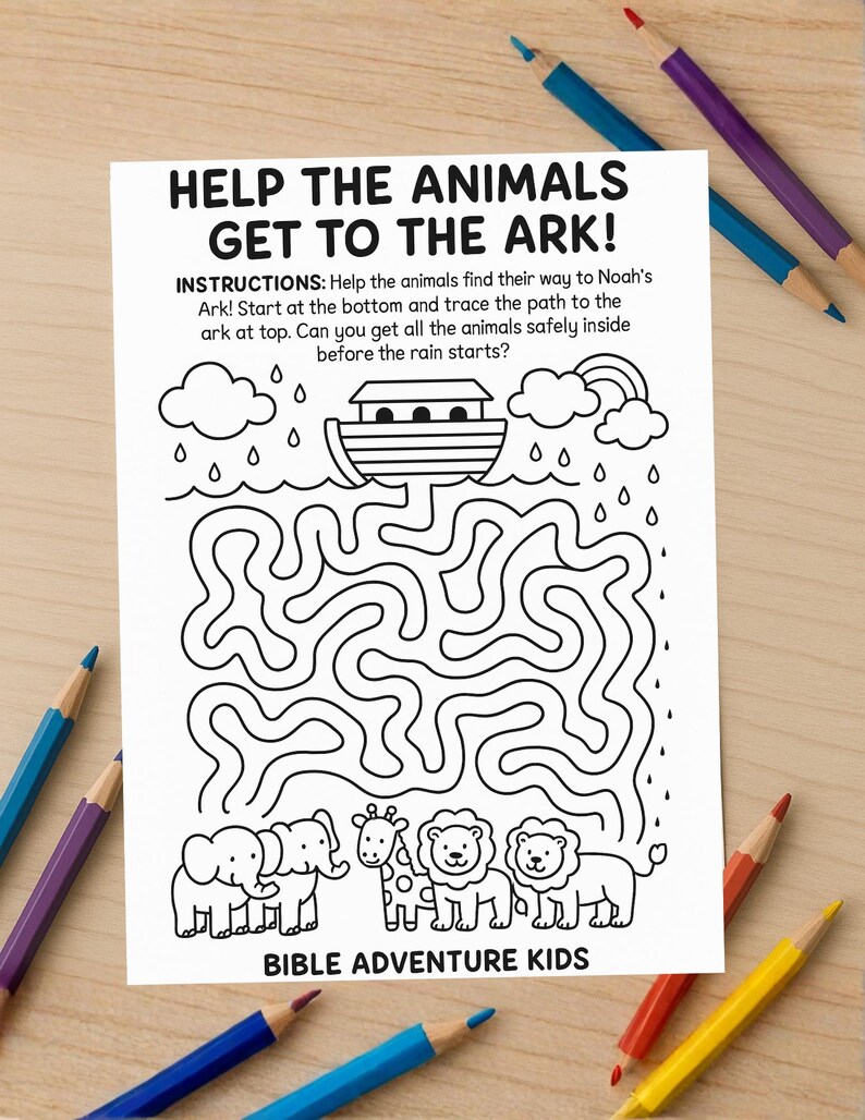 Noah's Ark Kids Activity Pack | Bible Story | Homeschool | Sunday ...