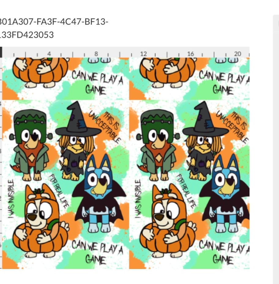 Bluey Halloween Digital Print/ Fabric Pattern - Etsy