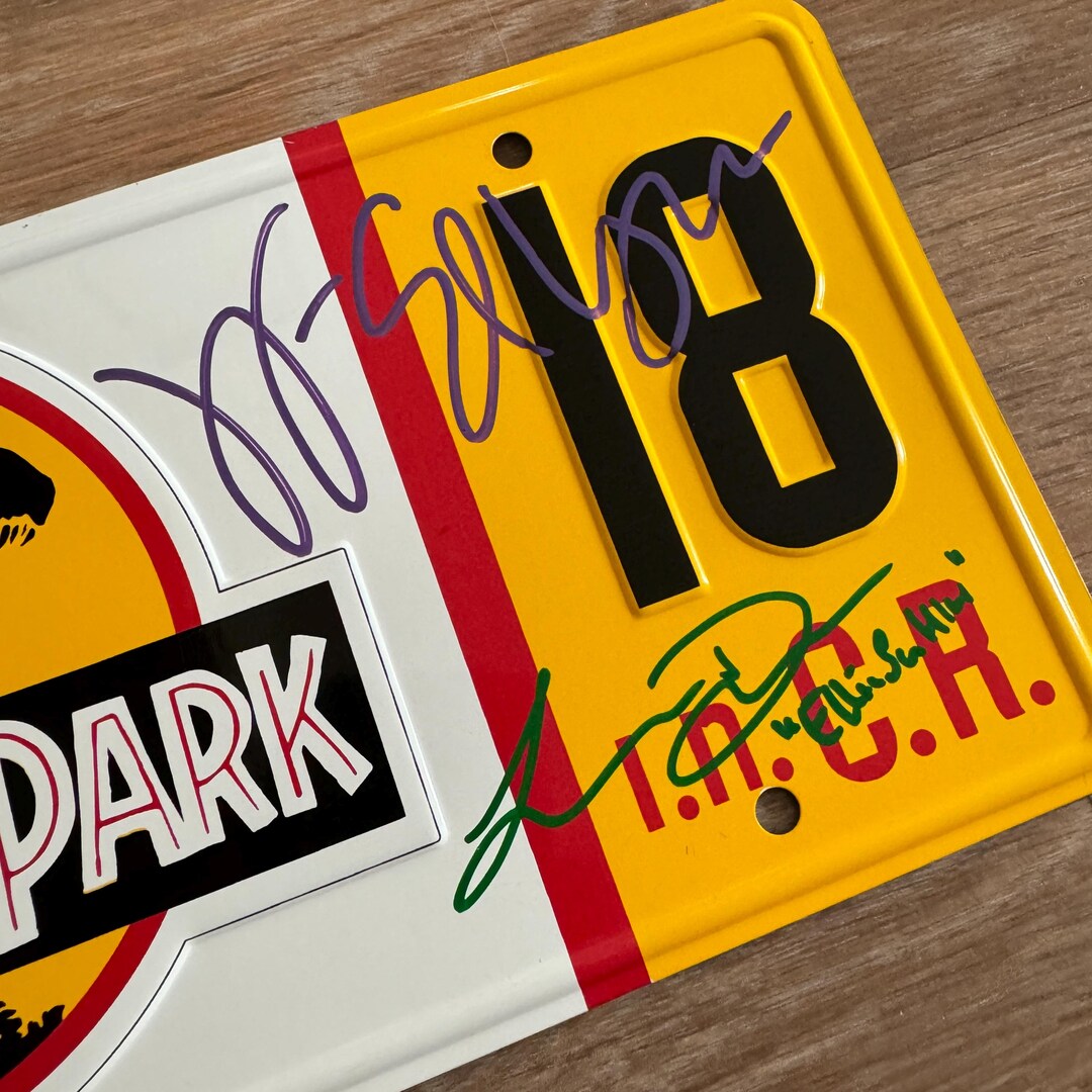 Jurassic Park Signed License Plate Jeff Goldblum Sam Neill Laura Dern ...