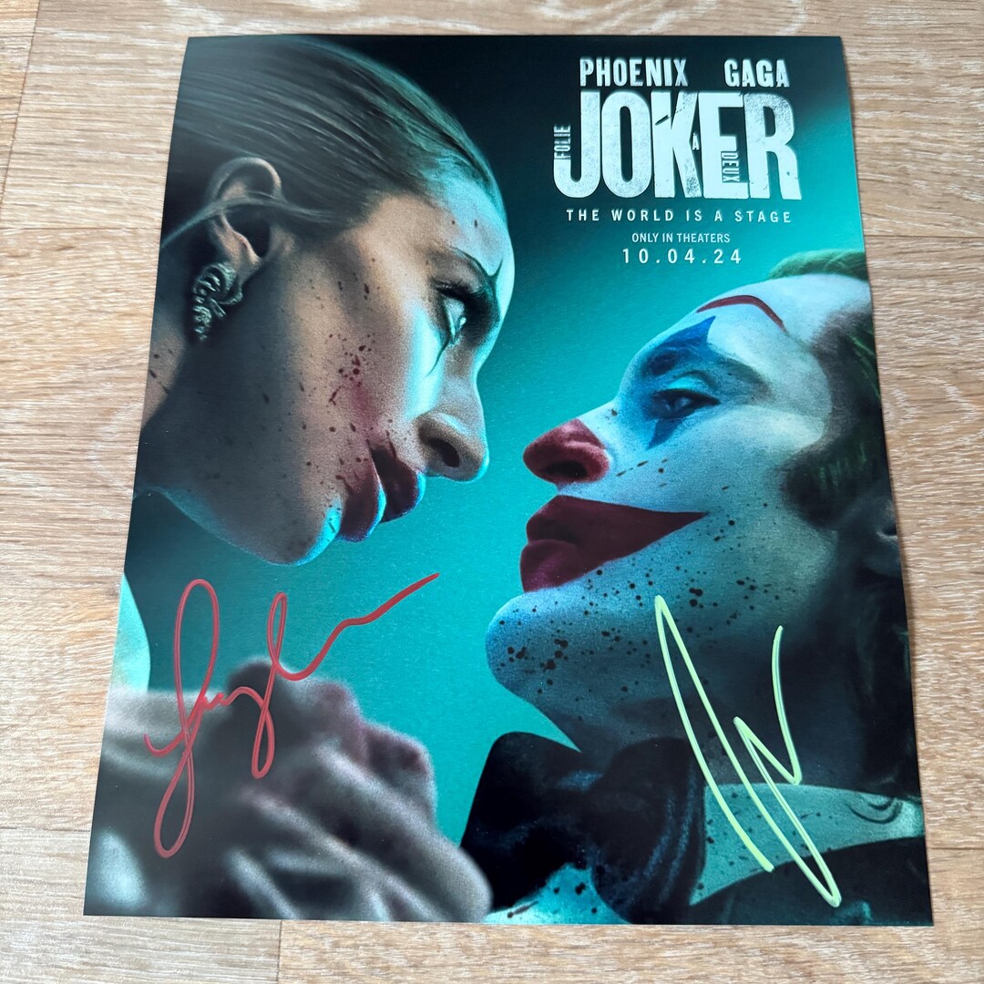 Joaquin Phoenix & Lady Gaga Joker Autograph Authentic Signed Photo ...