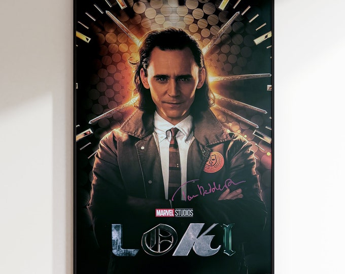Loki Signed Movie Poster Tom Hiddleston Autograph 24x36 Inches ...
