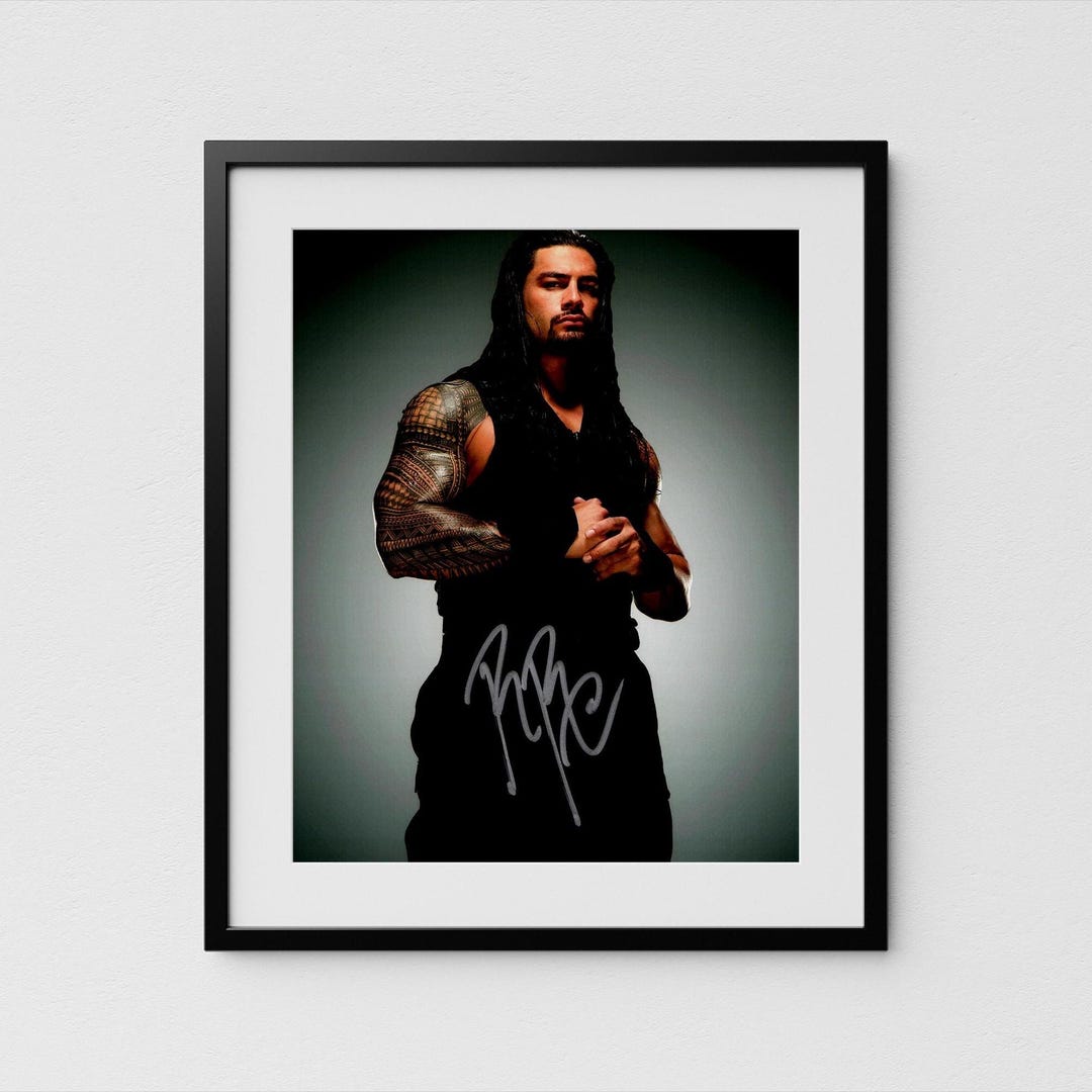 Roman Reigns Autograph Wrestling Signed Poster Authentic Signature With ...