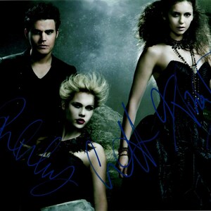 Vampire Diaries Cast Nina Dobrev Paul Wesley Claire Holte Autograph ...