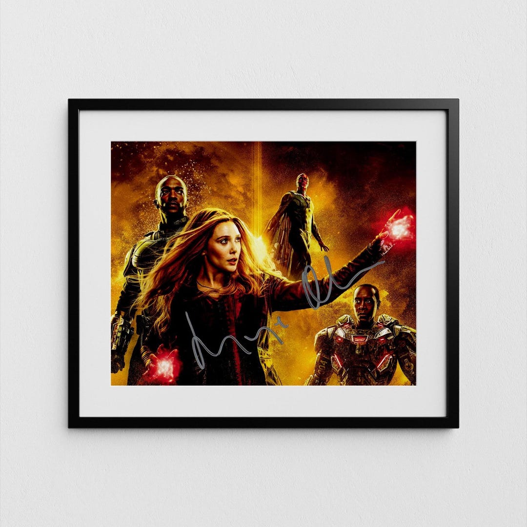 Elizabeth Olsen Autograph Scarlet Witch Signed Poster Wandavision ...