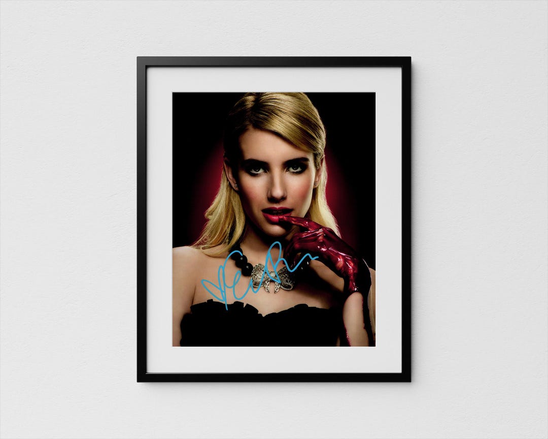 Emma Roberts Signed Autograph American Horror Story Scream Queens Poster Authentic Signature ...