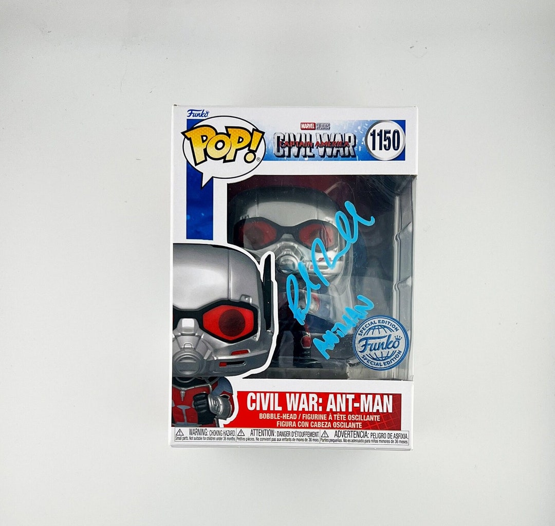 Ant-man Autographed Funko Pop Marvel Captain America: Civil War Paul ...