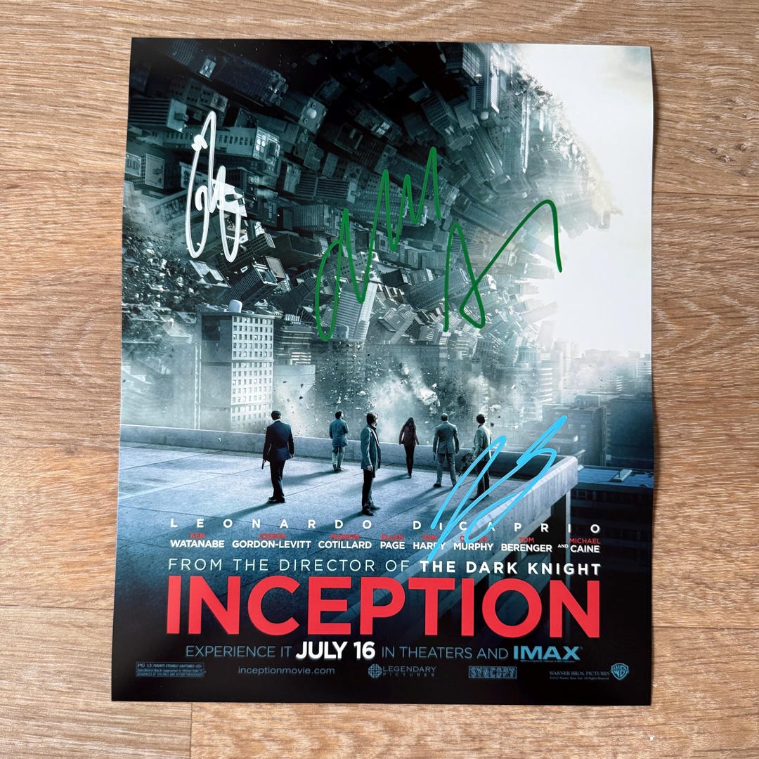 Inception Cast Autograph Dicaprio Cillian Murphy Tom Hardy Authentic ...