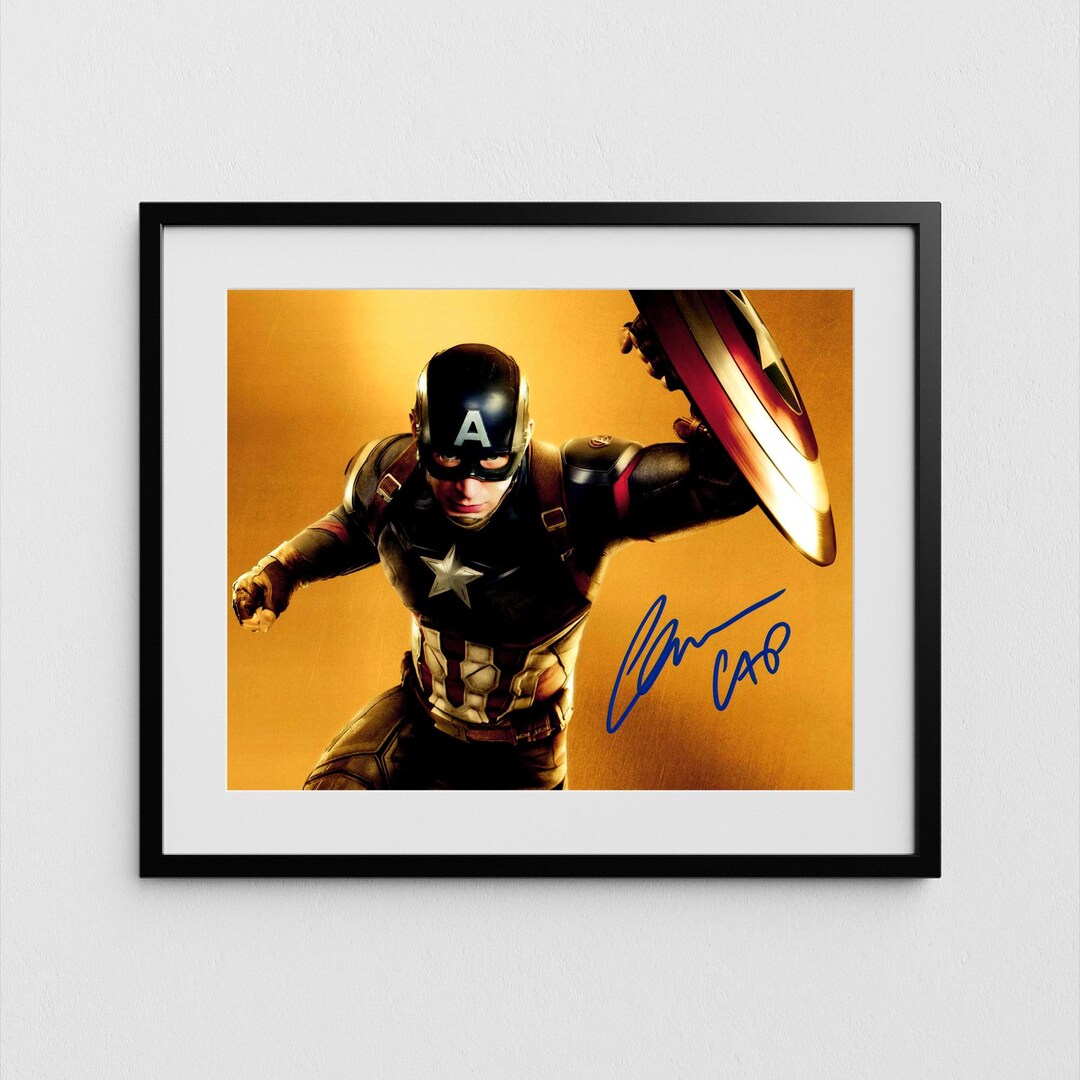 Chris Evans Autograph Captain America Signed Poster Avengers Authentic ...