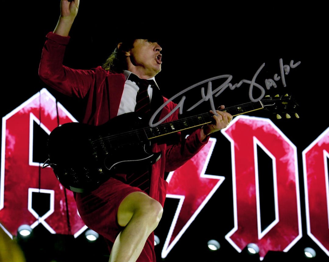Angus Young Autograph Signed Photo Signature With COA - Etsy