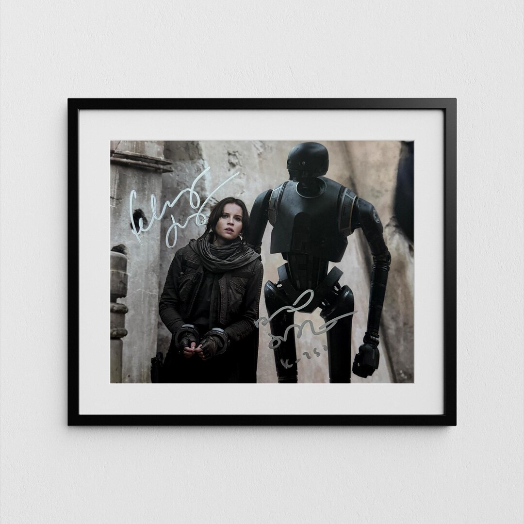 Felicity Jones + Alan Tudyk Autograph Star Wars Signed Poster Authentic ...