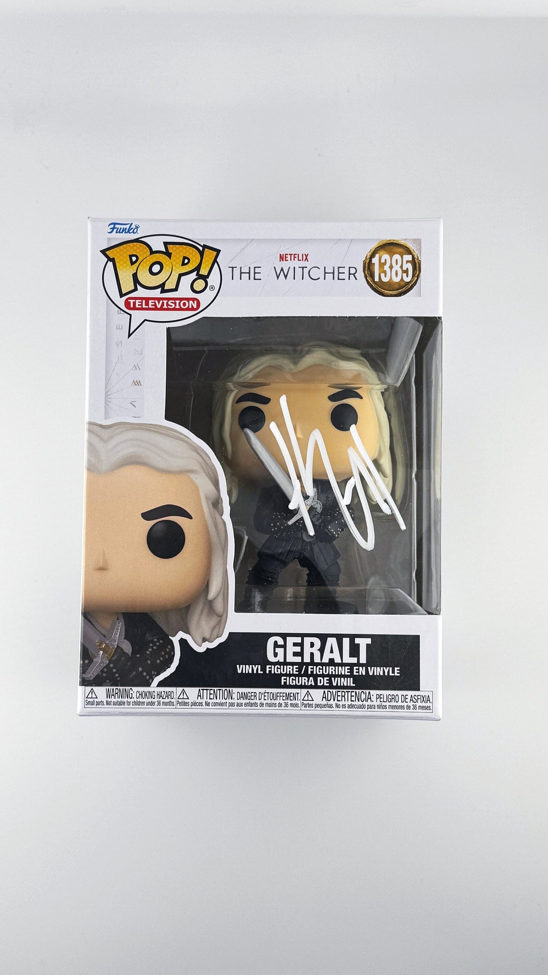 Geralt Autographed Funko Pop the Witcher Henry Cavill Signed Signature ...